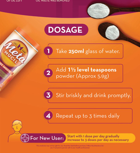 Metamucil Daily Fibre Supplement Orange Smooth 425g 72 Dose | Blooms ...