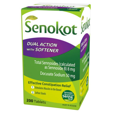 Senokot Dual Action with Softener for Effective Constipation Relief 200 ...