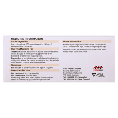 Malt Maltofer 100Mg - 30 Tablets | Blooms The Chemist