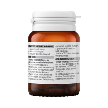 Blackmores Valerian Forte Tablets 30Pk | Blooms The Chemist