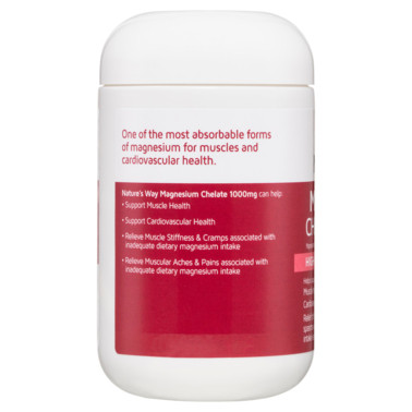 Nature's Way Magnesium Chelate 1000mg 100 Tablets | Blooms the Chemist