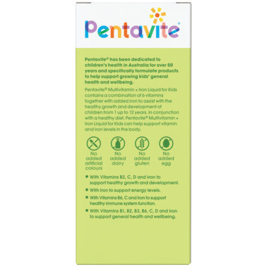 Pentavite Multi Vitamin + Iron For Kids 200mL | Blooms The Chemist