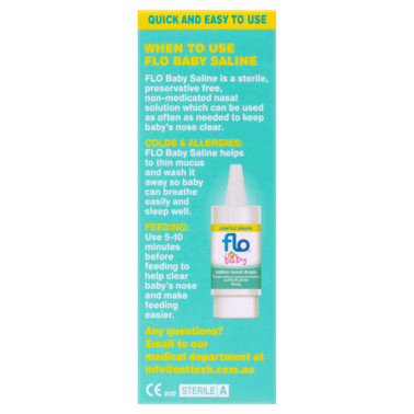 Flo Baby Saline Nasal Drops 15mL - Blooms The Chemist