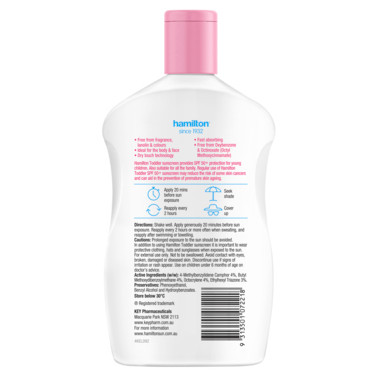 Hamilton Toddler Lotion SPF 50+ 250mL - Blooms The Chemist