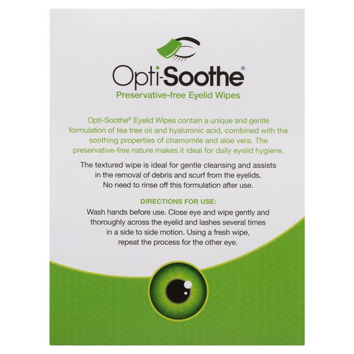 Opti-Soothe Eye Lid Wipes 30 Paxk | Blooms The Chemist