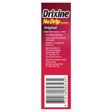 Drixine 12 Hour Relief No Drip Formula Original Pump Mist Nasal Spray ...