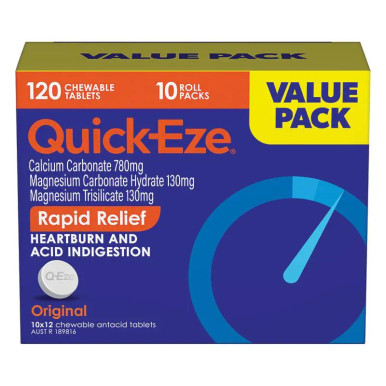 Quick-Eze Antacid Original Chewable Tablets 120 Piece Box | Blooms The ...