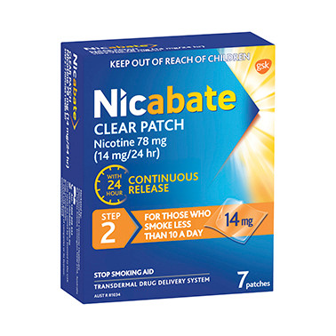 Nicabate Clear Patch 14mg Step 2 - 7 Pack | Blooms The Chemist