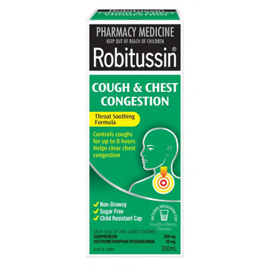Robitussin Cough & Chest Congestion Cough Liquid 200mL | Blooms The Chemist