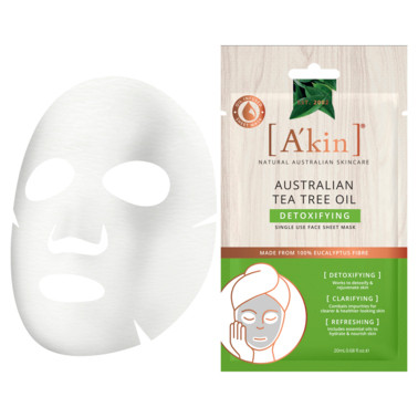A'Kin Face Sheet Mask Australian Tea Tree Oil Detoxifying | Blooms The ...