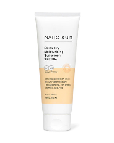 Natio Quick Dry Moisturising Sunscreen SPF50+ 100mL | Blooms The Chemist