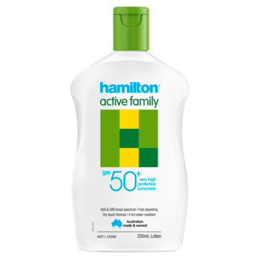 Hamilton Active Family Lotion SPF 50+ 250mL - Blooms The Chemist