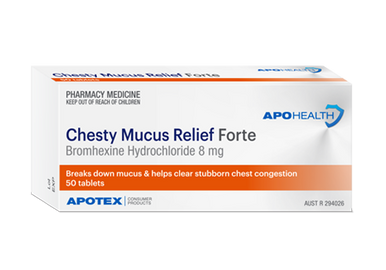 Apo Health Chesty Relief Forte 8mg 50 Tablets | Blooms The Chemist