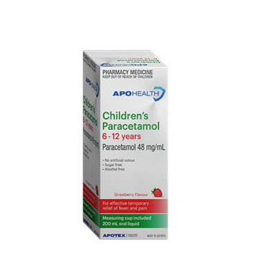 Apo Health Childrens Paracetamol to 12 Years 200 mL | Blooms The Chemist