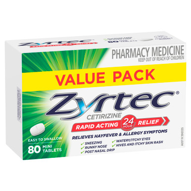 Zyrtec Rapid Acting Hayfever & Allergy Relief Antihistamine Mini ...