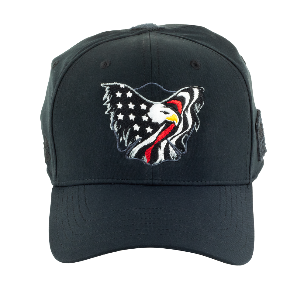 TheFireStore Maltese Glory Firefighter Hat, Black w/ Velcro Closure