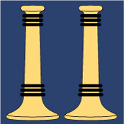 TheFireStore Two Standing Bugles - Captain - for Maltese Cross Center Only