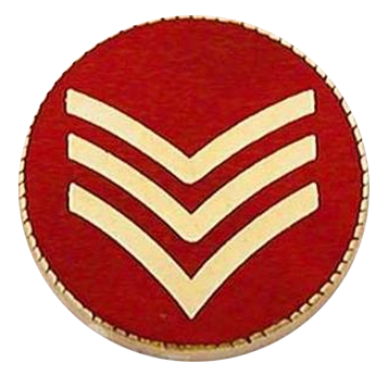 Smith & Warren Sergeant Collar Pin, Gold w/ Red Enamel