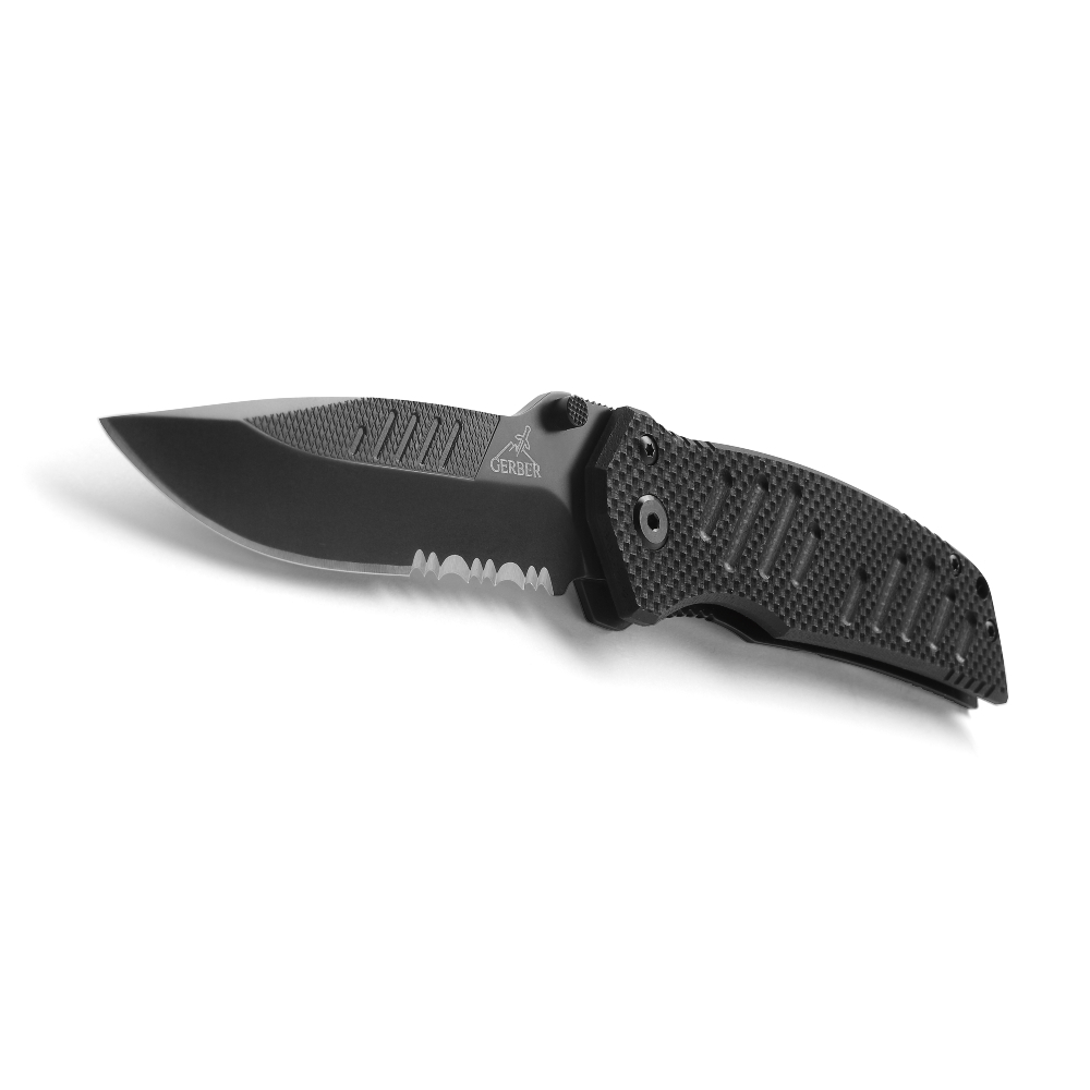 Gerber Swagger Folding Knife, Drop Point, Partially Serrated Blade