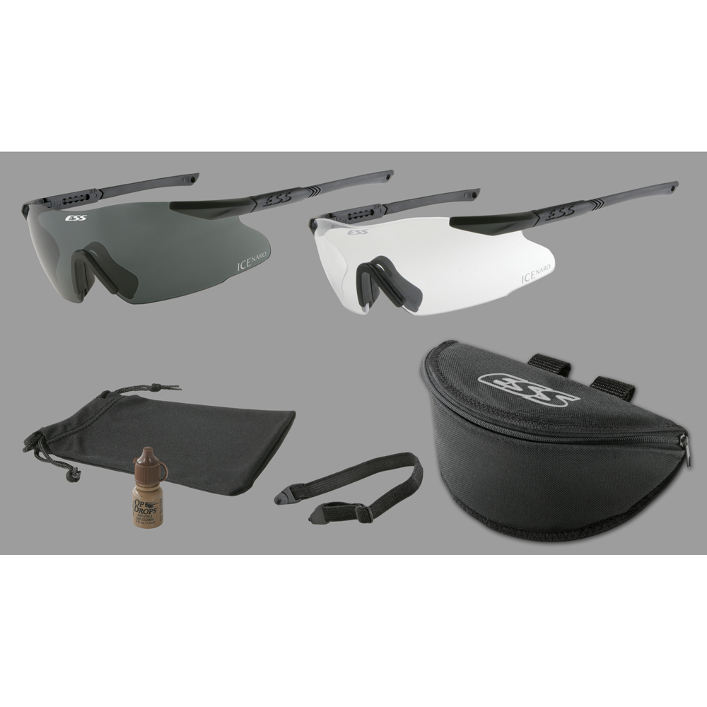 ESS ICE Naro 2-Pack with 1 Clear Lens, 1 Smoke Lens