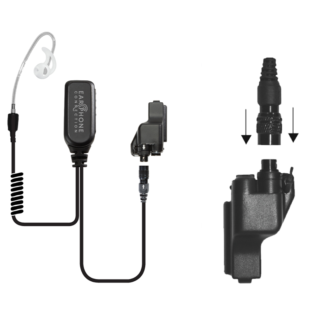 Earphone Connection Coyote Short Tube Lapel Microphone with PTT Button ...