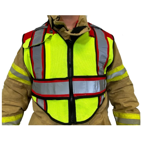 Fire Ninja Fire Safety Vest, Red, Oversized, No Lettering, Plain Vest