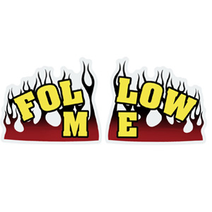 TheFireStore Exclusive Follow Me Flames 2-Piece Reflective Decal