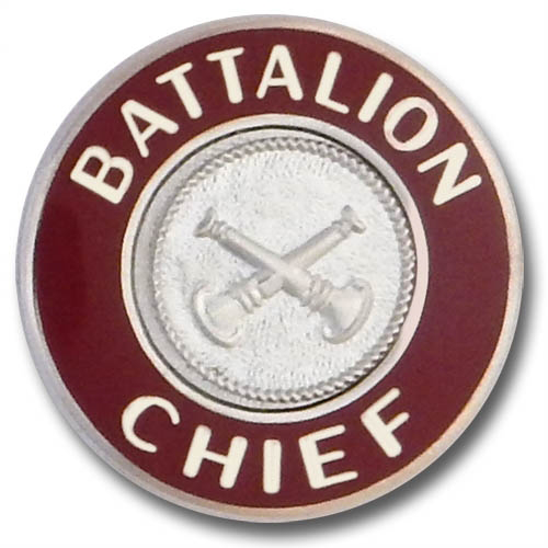 Silver Battalion Chief Collar Insignia Pin