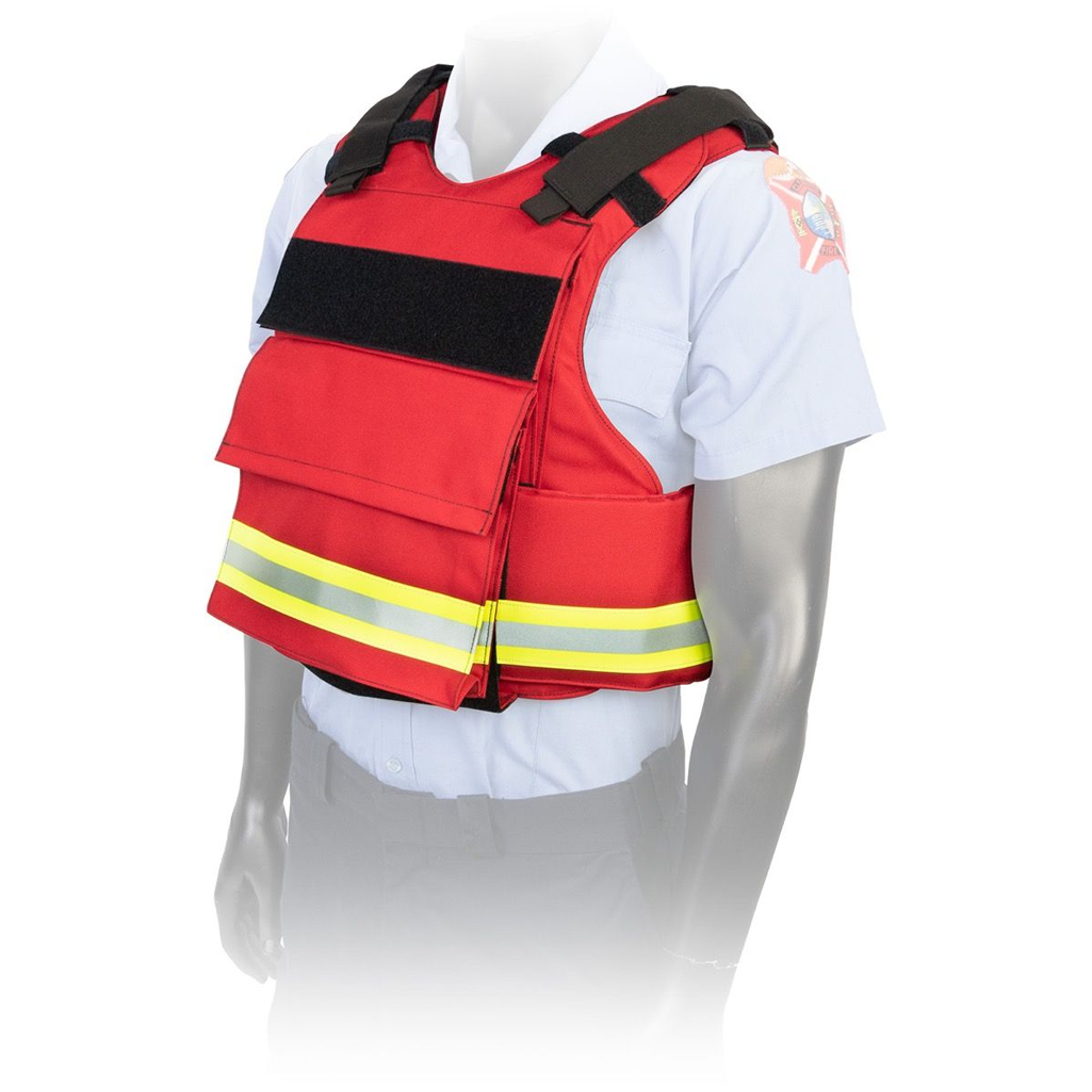 NAR Responder Ballistic PPE Vest Slick, Red with Yellow Reflective ...