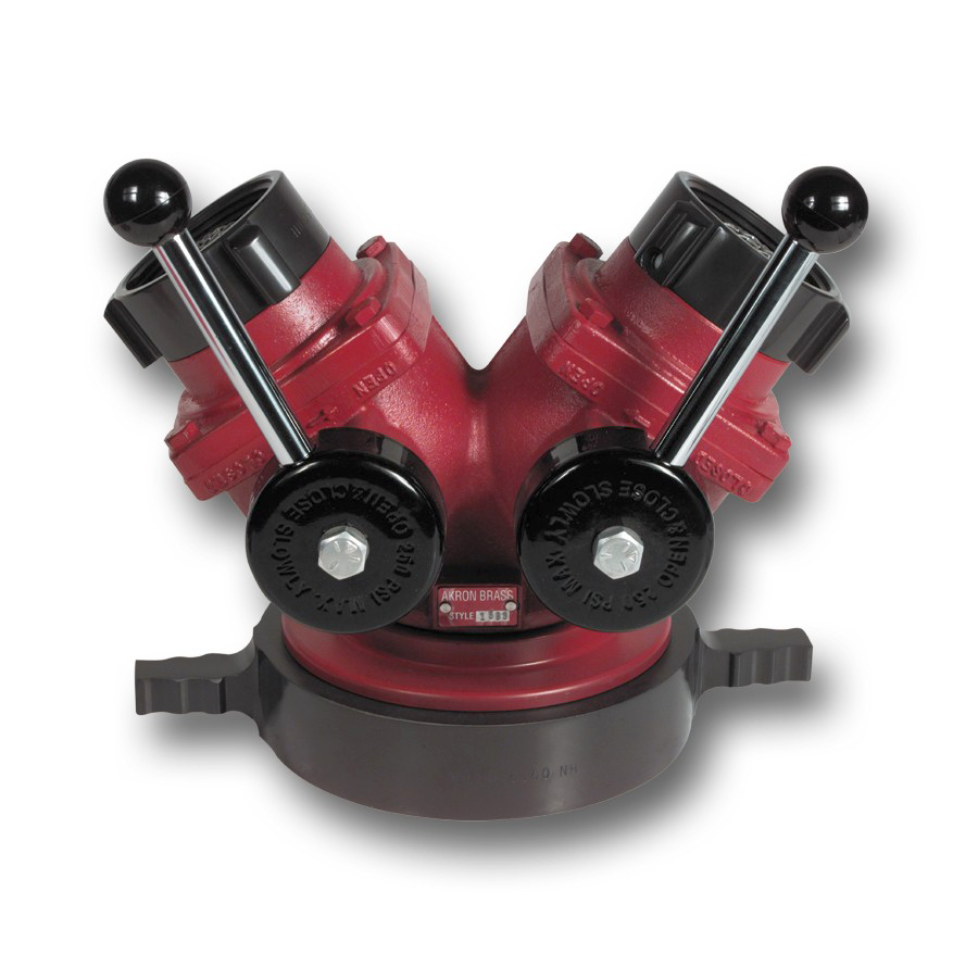 Akron Brass Suction Siamese (2) 2.5" NH-F Swivels Gated Inlets x 6" NH ...