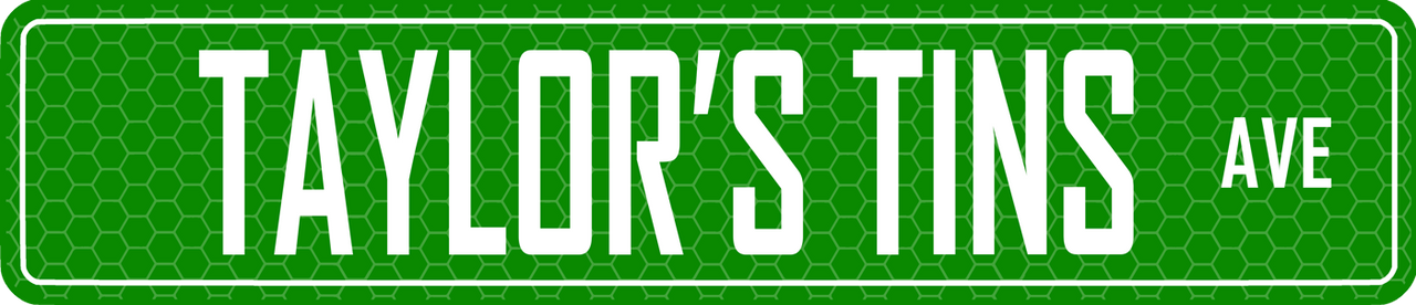 Taylor's Tins™ Custom Street Sign with Street Label, Green