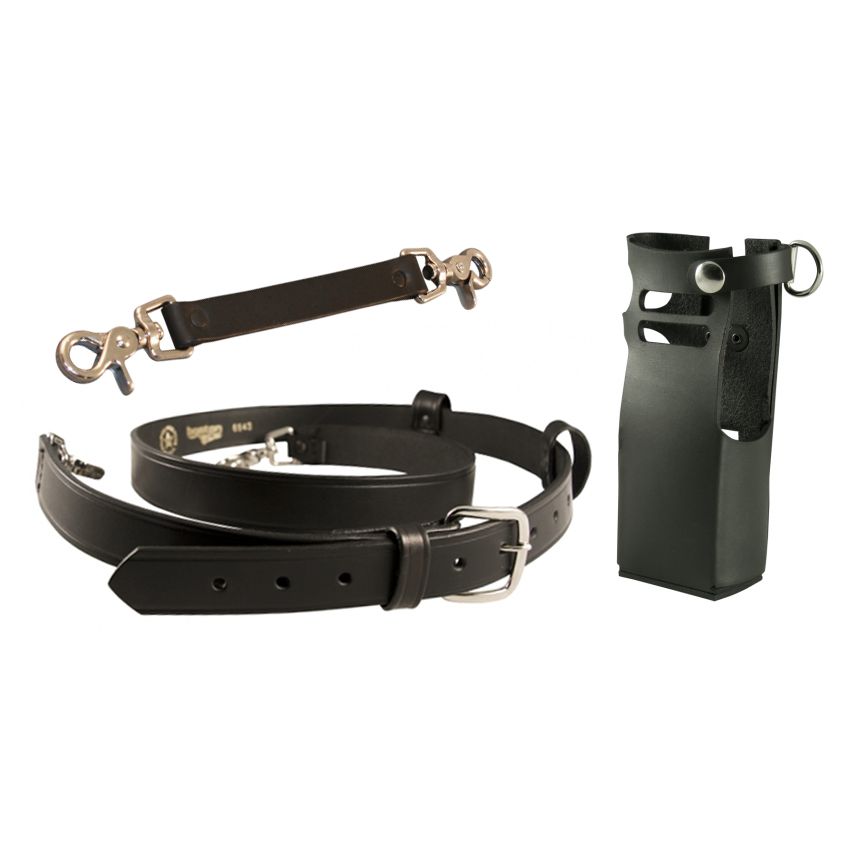 Boston Leather FDNY Style Leather Radio Strap with Mic Straps, Motorola ...