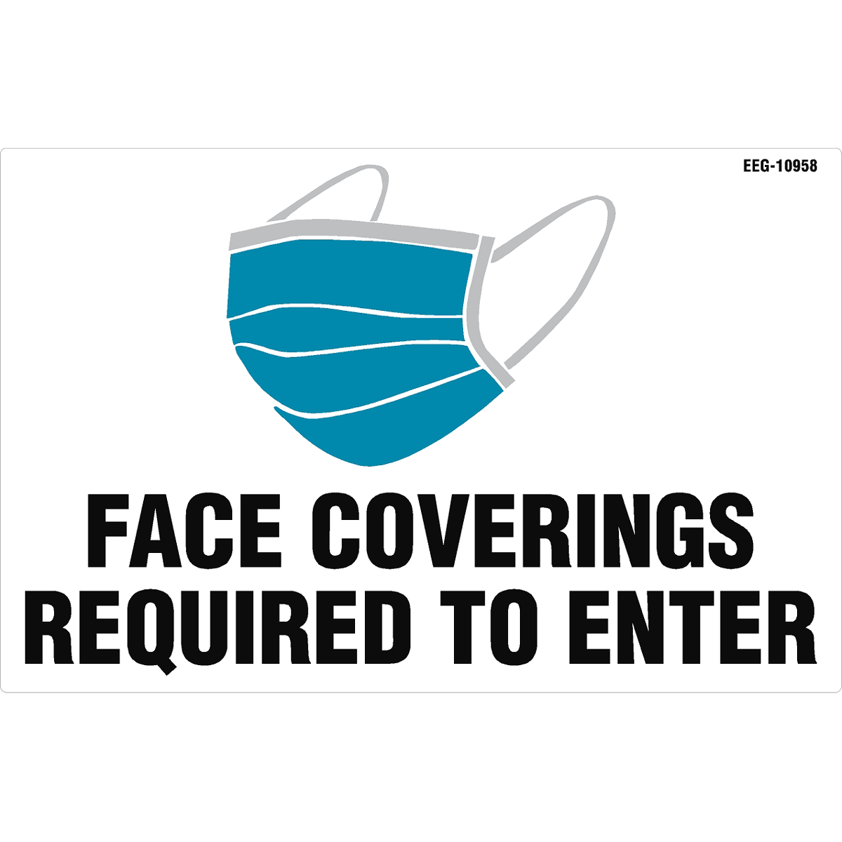 Face Covering Required Decal 5.5" H x 8.5" W