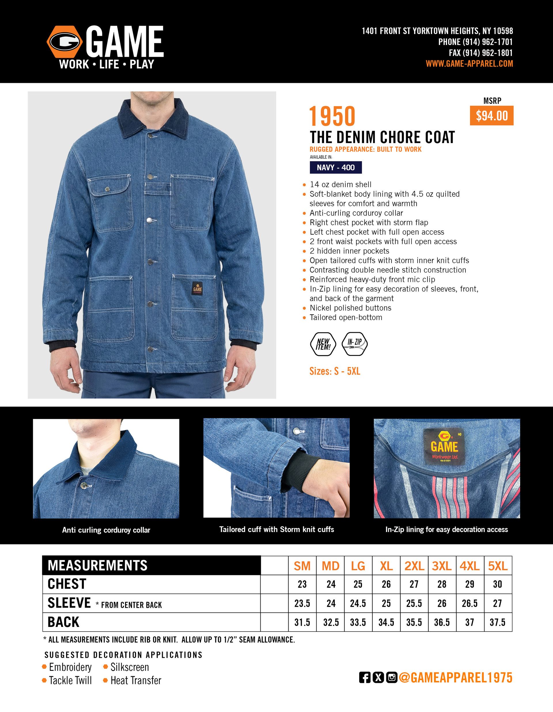 Game Workwear The Denim Chore Coat