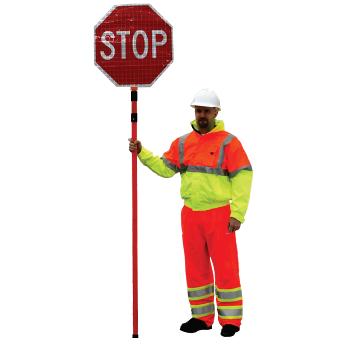 Roll-Up Stop/Slow SuperBright Paddles for Emergency Traffic Control