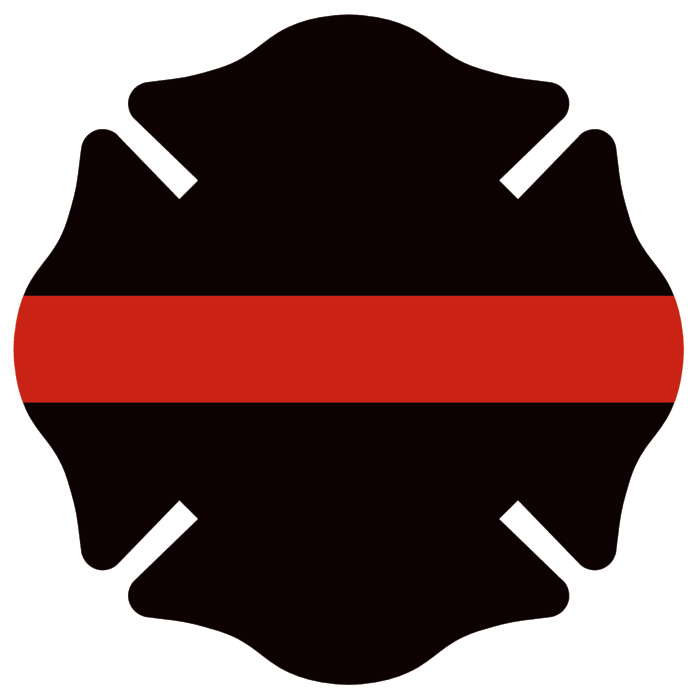 TheFireStore Red Line "Firefighter" Identifier Decal, Maltese Cross