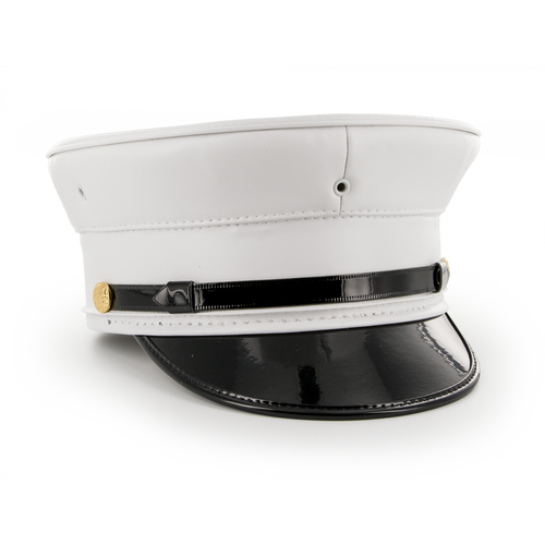 Keystone All-White Vinyl Uniform Bell Cap