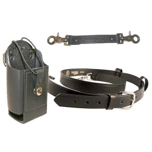 Boston Leather X-Long Leather Radio Strap, Holder and Anti-Sway Strap