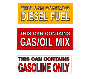 TheFireStore Gas Can & Power Tool Fuel ID Labels