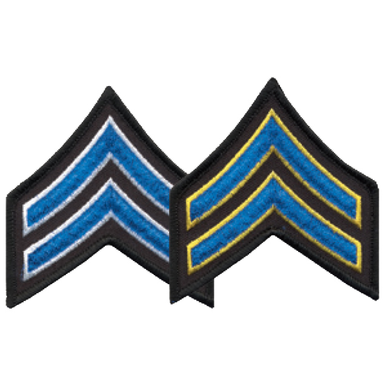 Corporal Chevron, 1 pair with Merrowed Edges on Black Border