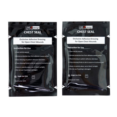 Line 2 Design Chest Seal, Occlusive Dressing, Open Chest Wound, Trauma ...