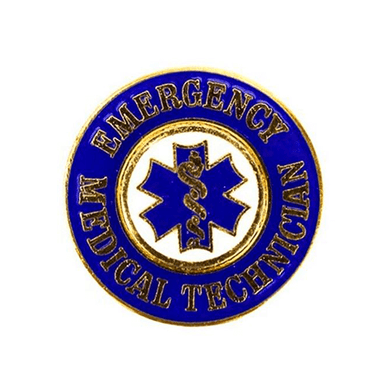 EMT Blue on Gold Collar Insignia Pin