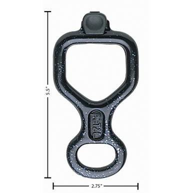 Petzl Huit Antibrulure Figure 8 Standard Descender, Black w/ Anti-Burn Tab