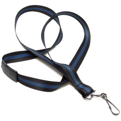 Strong Blue Line Lanyard with Breakaway Safety Clasp