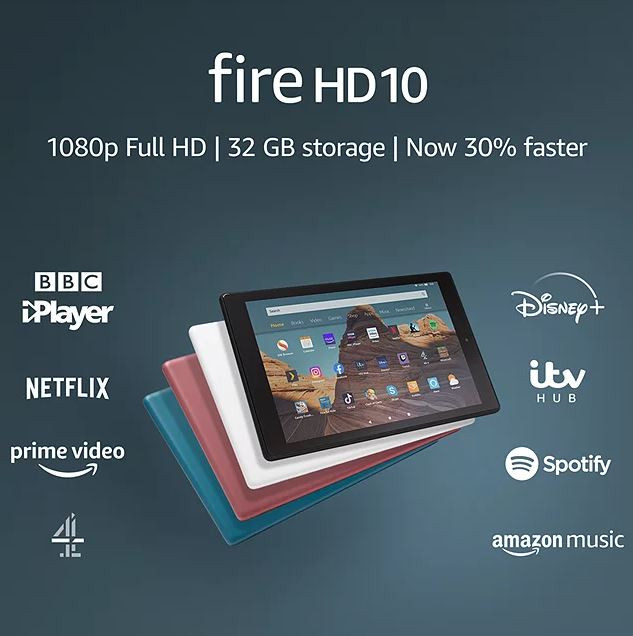 Amazon Kindle Fire HD 10 (9th Gen) 10" 32GB WiFi Black Tablet - Morgan ...