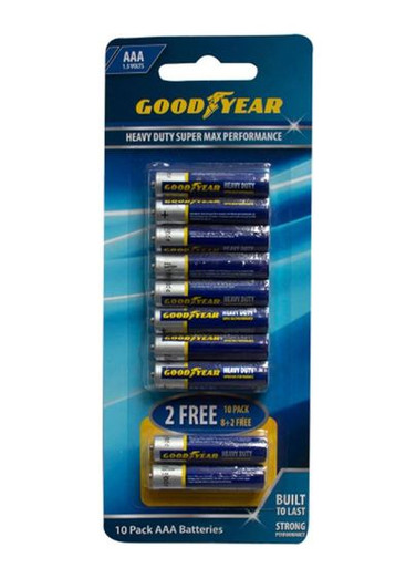 Goodyear Heavy Duty Super Max 10 Pack AA Batteries - Morgan Computers