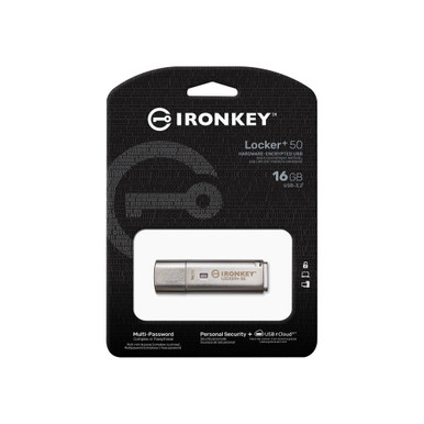 Kingston 16GB IronKey Locker+ 50 USB 3.2 Encrypted Pen Drive Memory ...