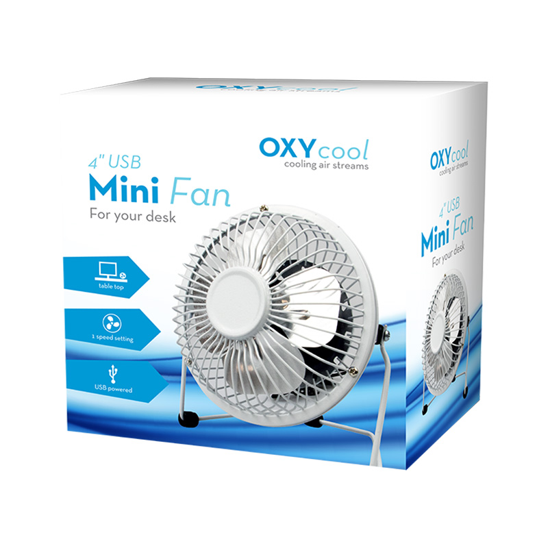 OxyCool 4" Mini USB Powered Adjustable Metal Desktop Fan - Morgan Computers