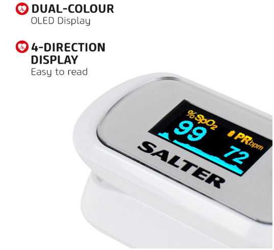 Salter OxyWatch Digital Fingertip Pulse CE Approved Blood Oxygen ...