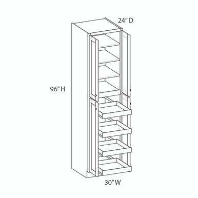 Derry Ready to Assemble 30 in. W x 96 in. H x 24 in. D Plywood Tall ...